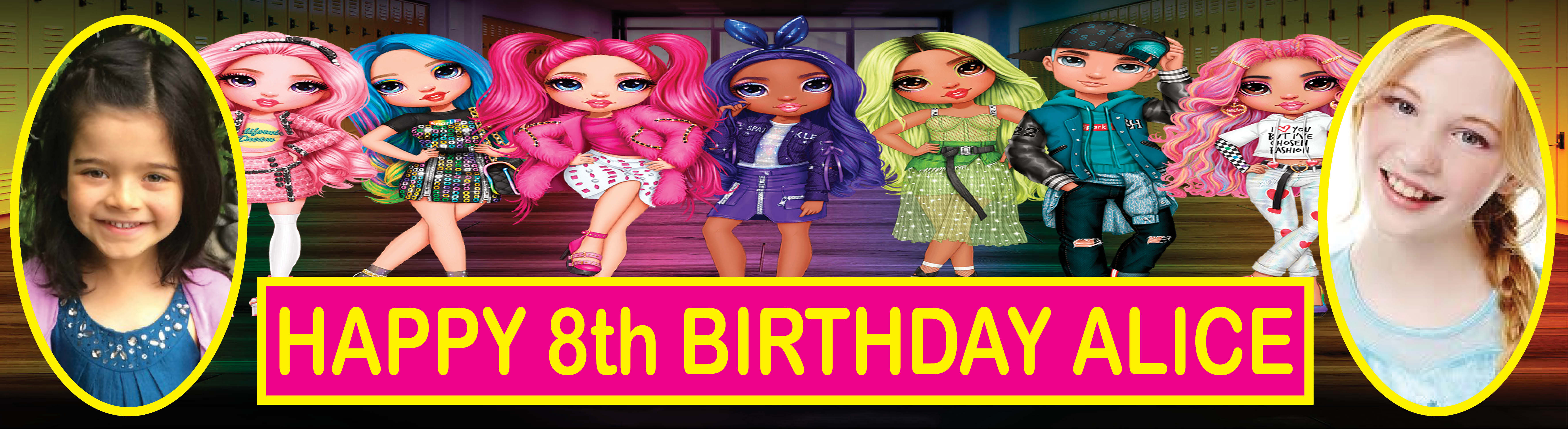 Rainbow High Rainbow High Birthday Banners | Personalised Party Banners ...